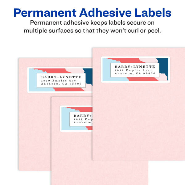 Address Labels, Glossy White, 1" x 2-5/8" 6525 | Avery