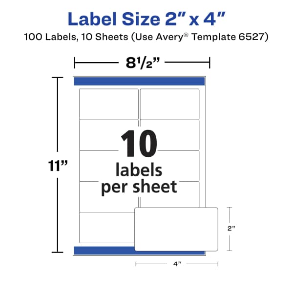 Shipping Labels, Glossy White, 2" x 4" 6527 | Avery.com