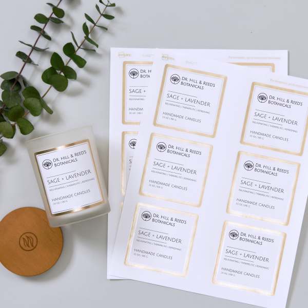 Square Labels with Gold Borders, 3" x 3" 6542 | Avery.com