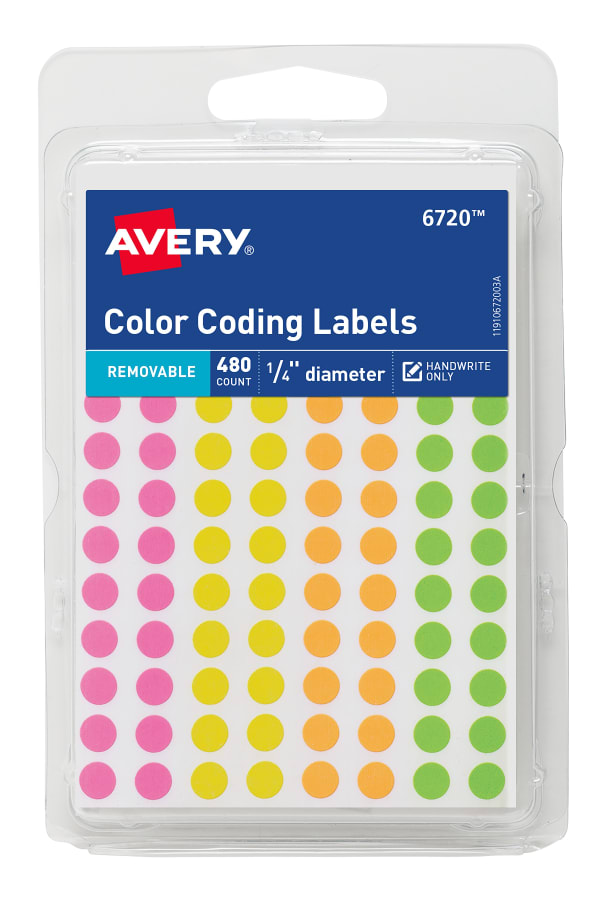 Removable Color-Coding Labels 6720 | Avery.com