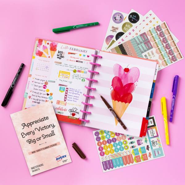 Avery® Mom Planner Stickers Variety Pack, 30 Sticker Sheets, 1,682 ...