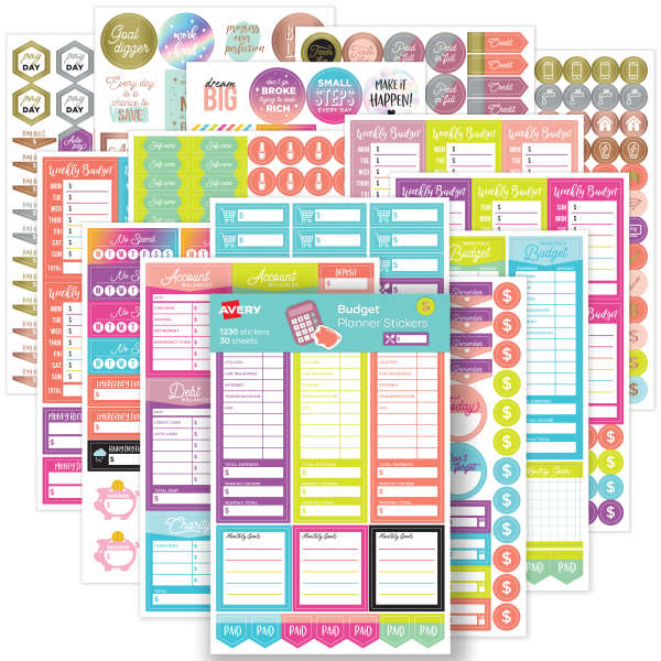 Budget Planner Sticker Pack 6788 | Avery.com
