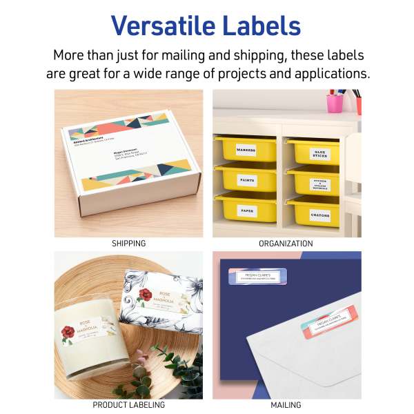 Half-Sheet Shipping Labels, 5-1/2" x 8-1/2", White 8126 | Avery