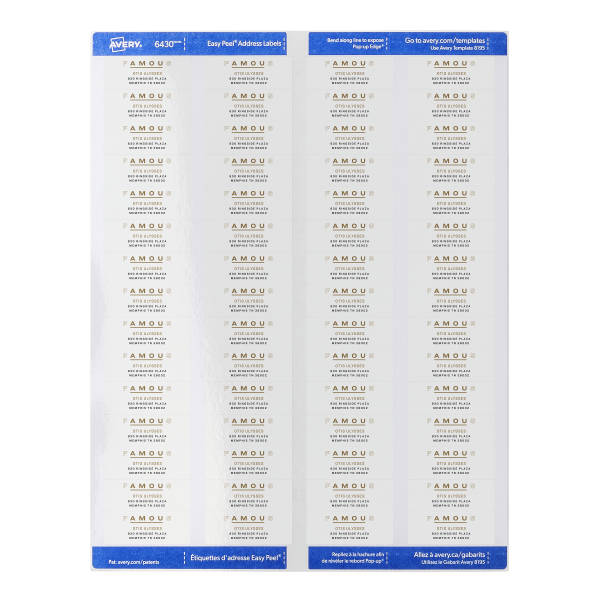 Easy Peel Return Address Labels With Sure Feed 8195 Avery