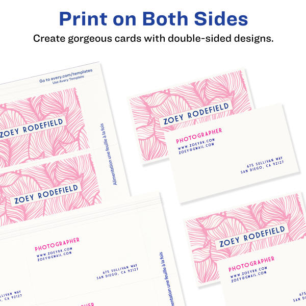 Clean Edge(R) Printable Business Cards, White 8870 | Avery.com