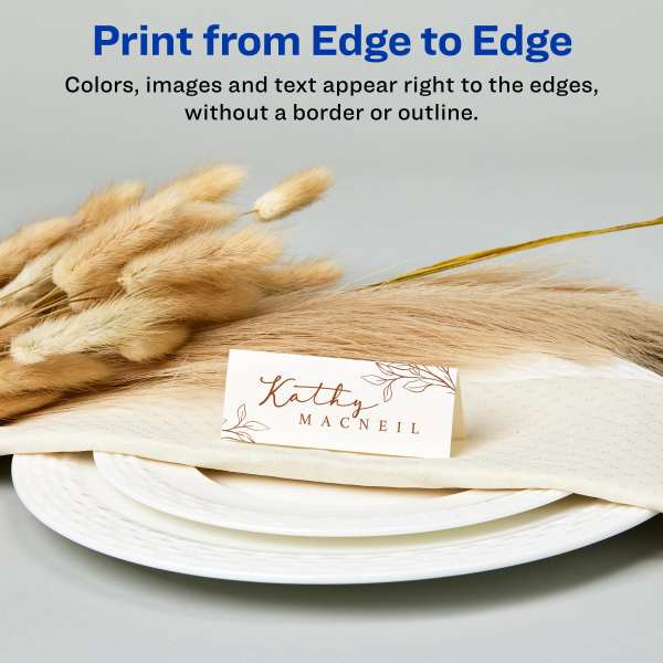 Avery® Textured Place Cards with Sure Feed® Technology, 1-7/16" x 3-3/4 ...