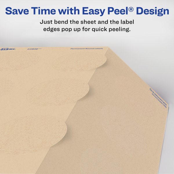 Kraft Brown Labels, 2.5" Diameter, 225 Total 22808 | Avery.com