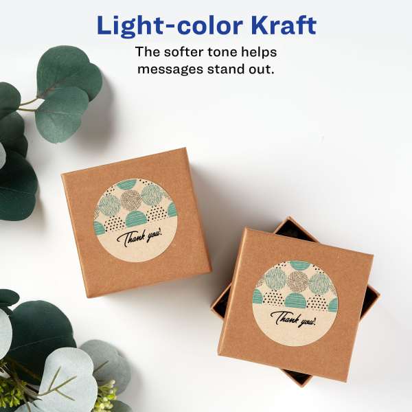 Kraft Brown Labels, 2.5" Diameter, 90 Total 22818 | Avery