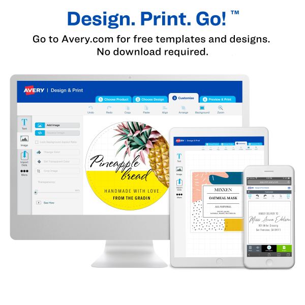 2" x 3" Labels with Sure Feed, Glossy Clear 22822 | Avery.com