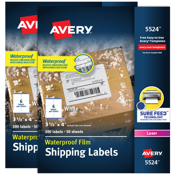 Waterproof Labels, 3-1/3" x 4" 25524 | Avery.com