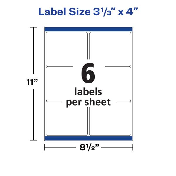 Waterproof Labels, 3-1/3" x 4" 25524 | Avery.com