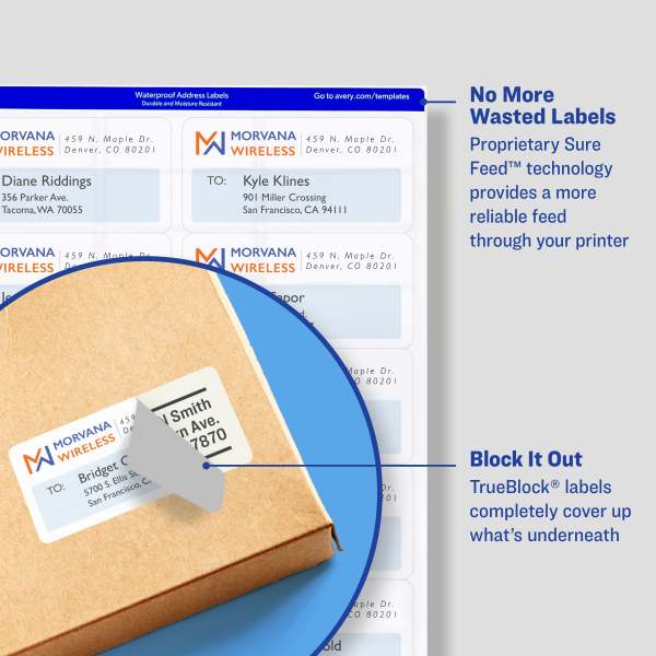 TrueBlock® Shipping Labels, White, 3-1/3 x 4 32134 | Avery.com