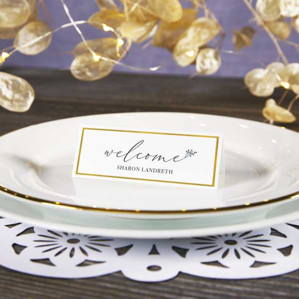 Avery® Gold Border Place Cards with Sure Feed® Technology, 1-7/16" x 3 ...