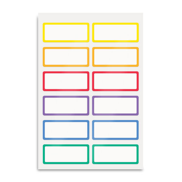 Avery® No-Iron Fabric Name Labels, Rainbow Borders Preprinted Designs ...