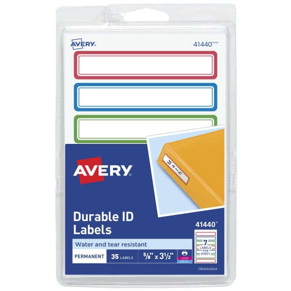 Durable Labels, 5/8" x 3-1/2", 35 Total 41440 | Avery.com