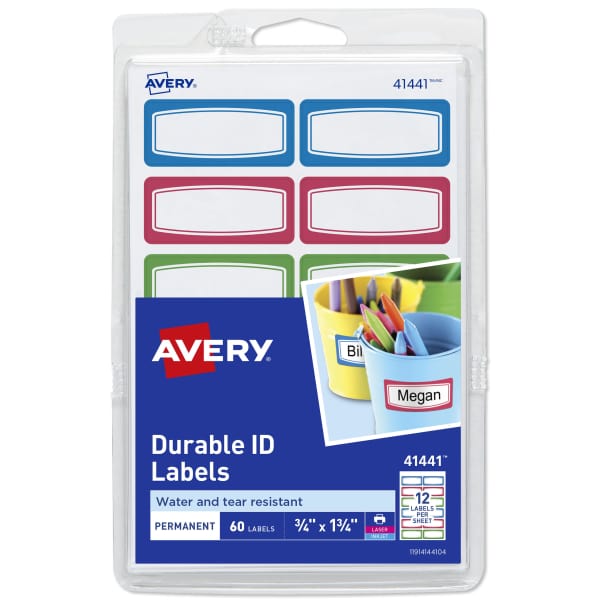 Durable Labels, 3/4" x 1-3/4", 60 Total 41441 | Avery.com