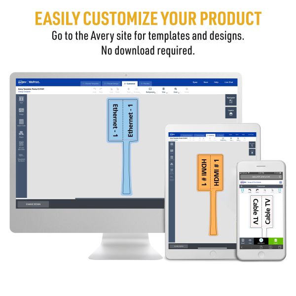 Cable Labels, P-Style, 1.02" x 3.3", Assorted 61541 | Avery.com