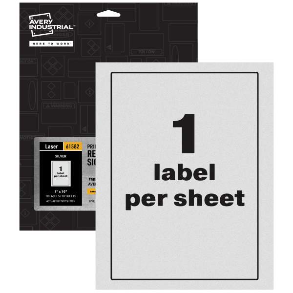 7" x 10" Reflective Silver Labels 61582 | Avery.com