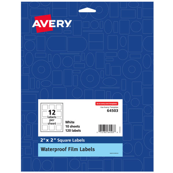 Durable Waterproof Labels, 2" x 2", 120 Total 64503 | Avery.com