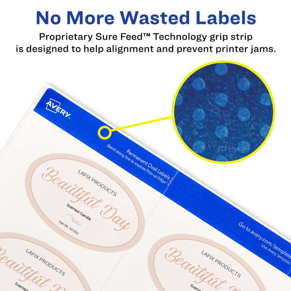 1-1/8" x 2-1/4" Water-Resistant Oval Labels, White 80502 | Avery.com