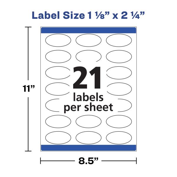 1-1/8" x 2-1/4" Water-Resistant Oval Labels, White 80502 | Avery.com