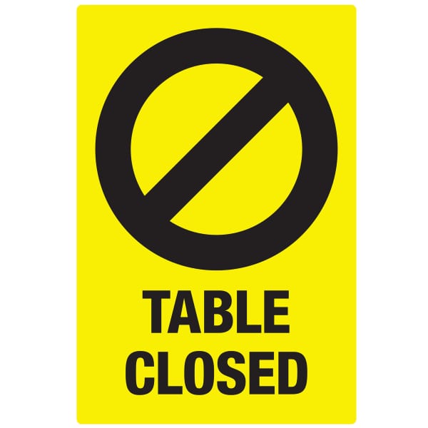 Table Closed COVID-19 Preprinted Decals 83075 | Avery.com
