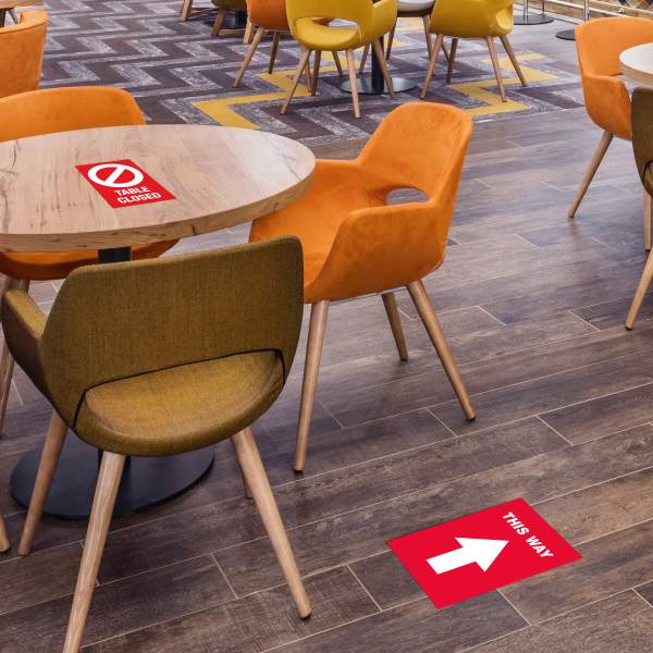 Table Closed COVID-19 Preprinted Decals 83077 | Avery.com