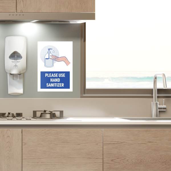 Avery® "Please Use Hand Sanitizer" Preprinted Surface Safe® Wall Decals ...