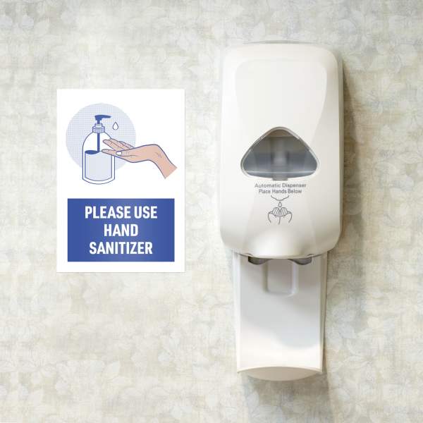 Avery® "Please Use Hand Sanitizer" Preprinted Surface Safe® Wall Decals ...
