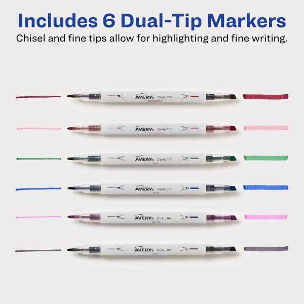 Dual Tip Markers, Muted Neutral Colors 25003 | Avery