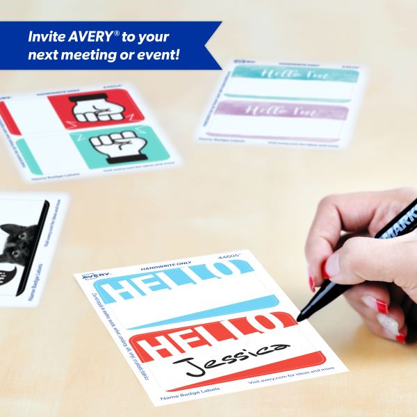 Avery® Premium Cute Animal Name Tags, No Lift, No Curl, Handwrite Only ...