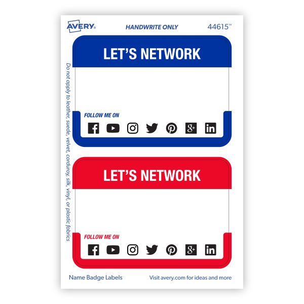 Let's Network Name Tag 44615 | Avery