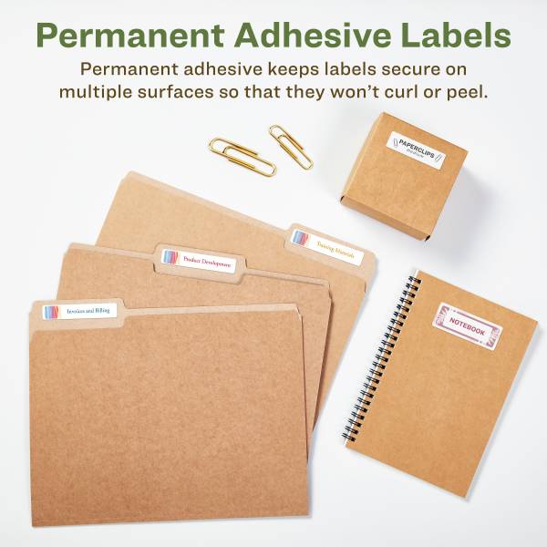 EcoFriendly File Folder Labels, 2/3" x 3-7/16" 45366 | Avery.com