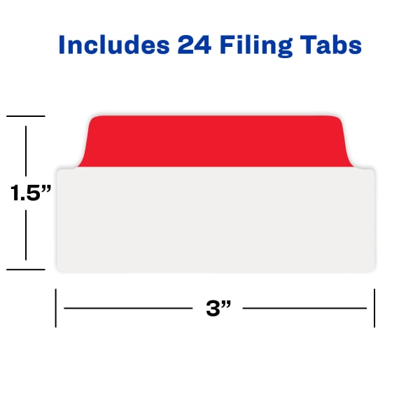 Ultra Tabs®, Assorted, 24 File Tabs, 3" x 1.5" 74775 | Avery.com