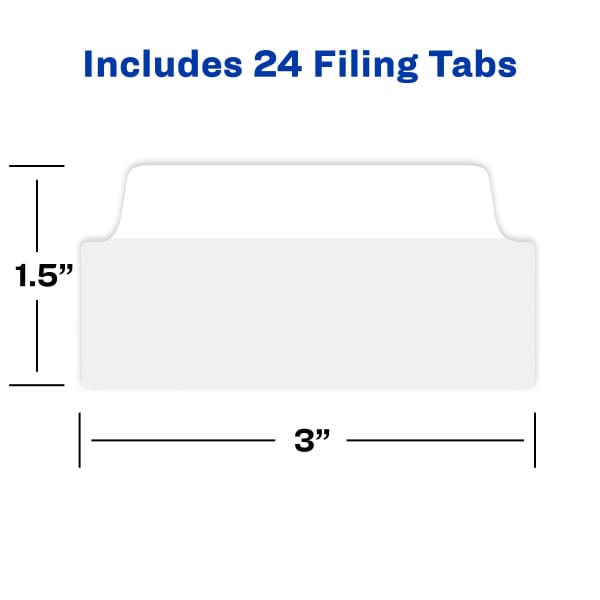 Ultra Tabs®, White, 24 File Tabs, 3" x 1.5" 74776 | Avery.com