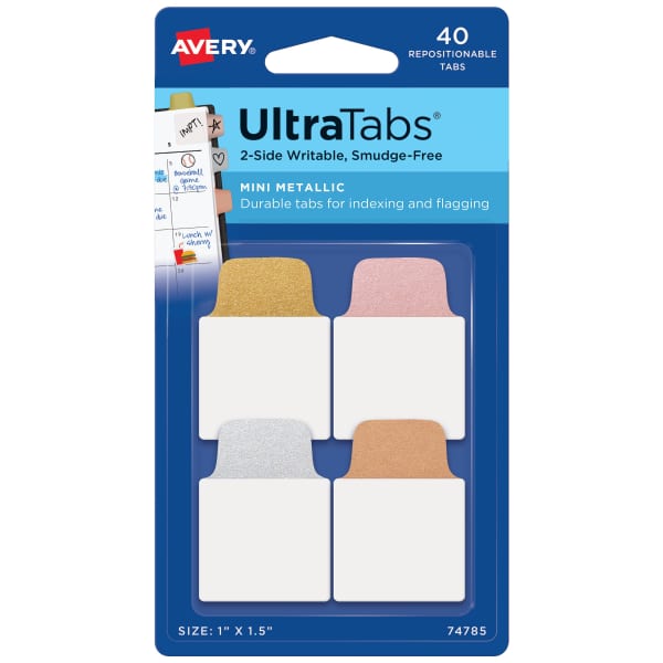 Ultra Tabs®, Metallic, 40 Mini Tabs, 1" x 1.5" 74785 | Avery.com
