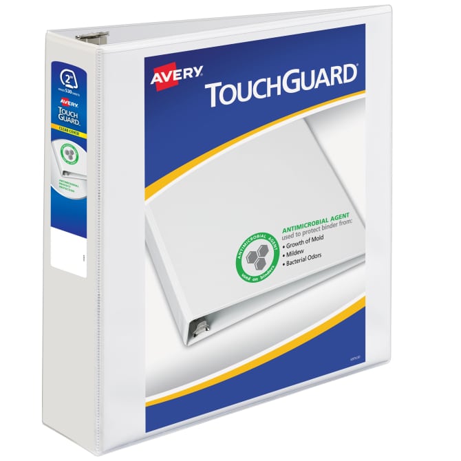 Avery® TouchGuard™ Protection Heavy Duty View Binders, 2" Slant Rings ...