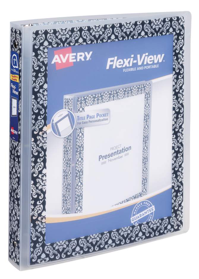 Avery Flexi-View™ Binder 175-Sheet Capacity, Damask (17644) | Avery.com