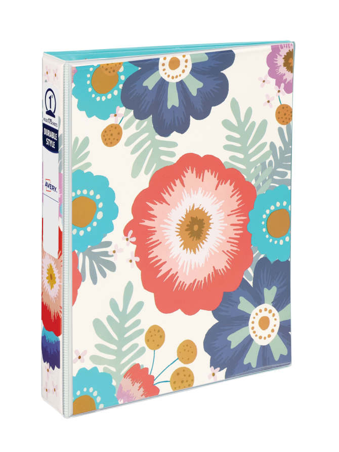 Avery Mini Durable Style Binder 175-Sheet Capacity Floral (18701 ...