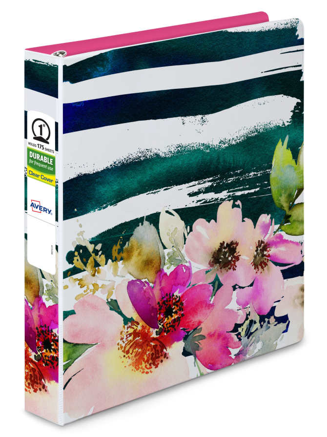 Avery® Durable View Fashion Binder, Watercolor Stripes (26733) | Avery.com