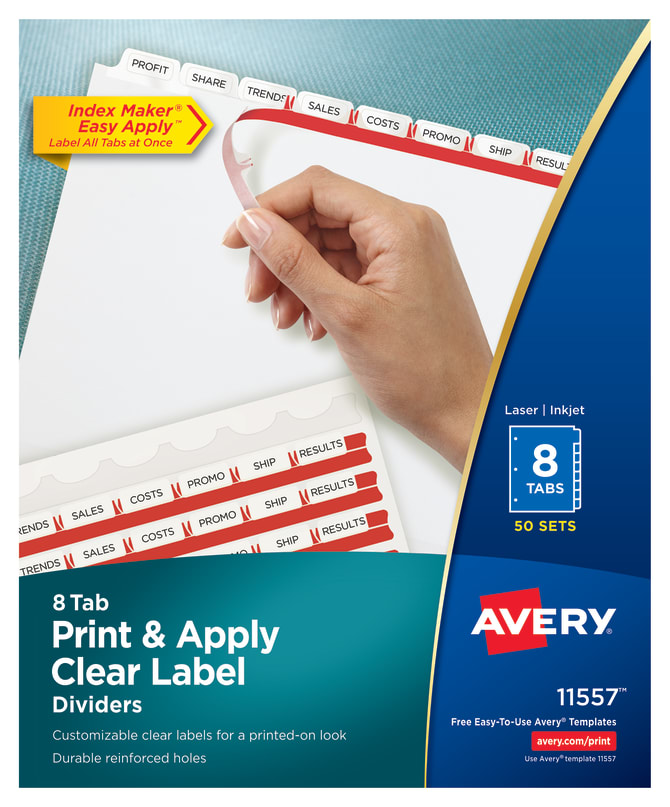 Avery Print & Apply Dividers 8 Tabs, 50 Sets (11557) | Avery.com