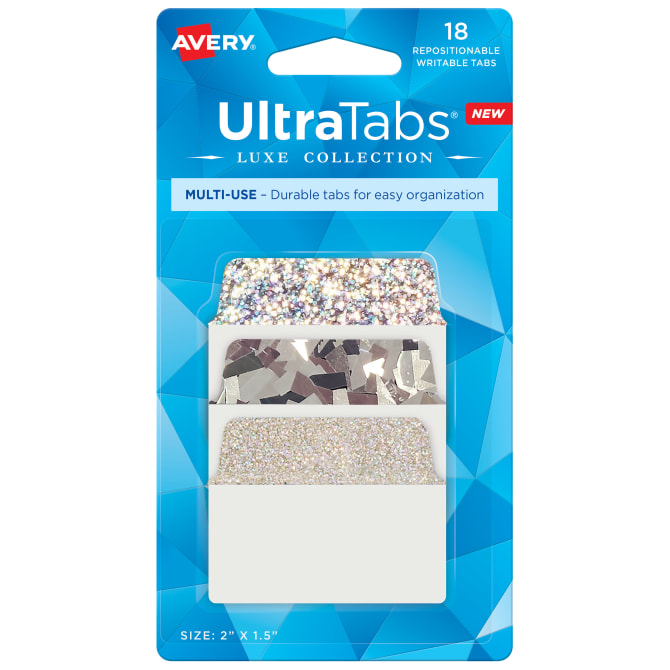 Avery Ultra Tabs® Luxe Tabs, Assorted Holographic Designs, 18 Tabs ...