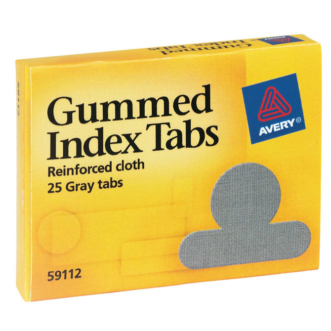 Avery Gummed Tabs 1/2" ext. Acid-Free, 25 Tabs (59112) | Avery.com