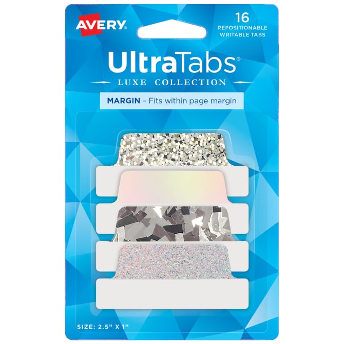 Avery® Ultra Tabs® Luxe Collection Margin Tabs, 2-1/2" x 1", Assorted ...