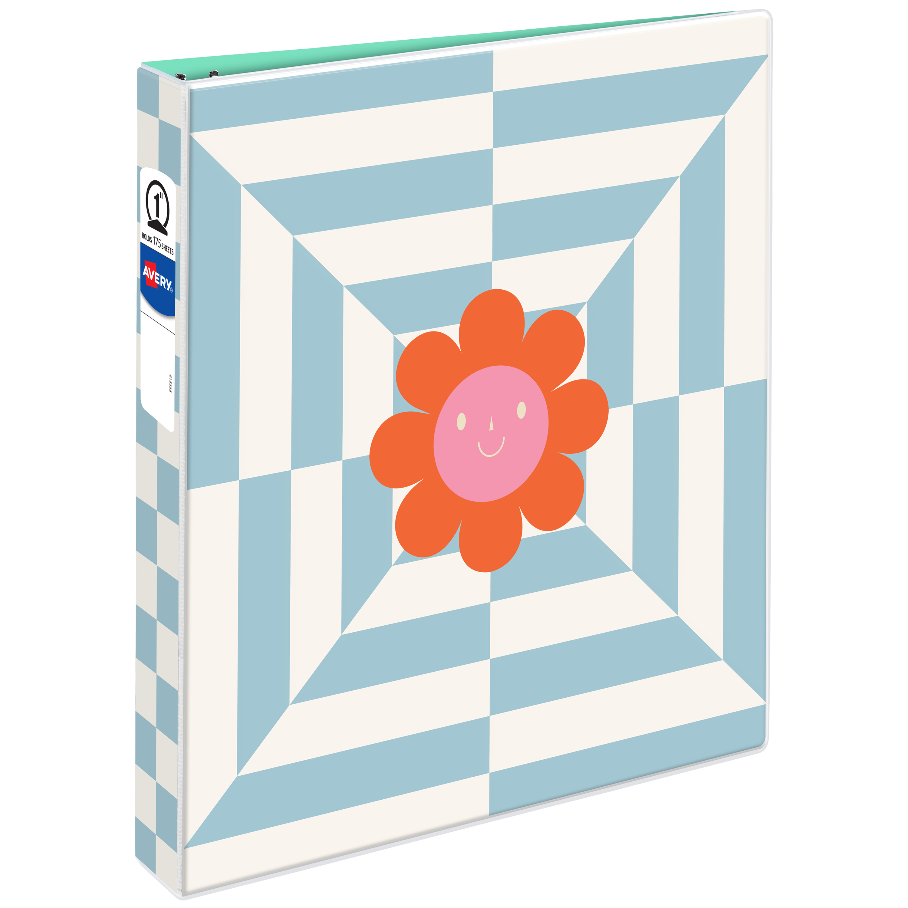 Avery® 3 Ring Binder, 1 Inch Round Rings, Retro Collection, Flower ...