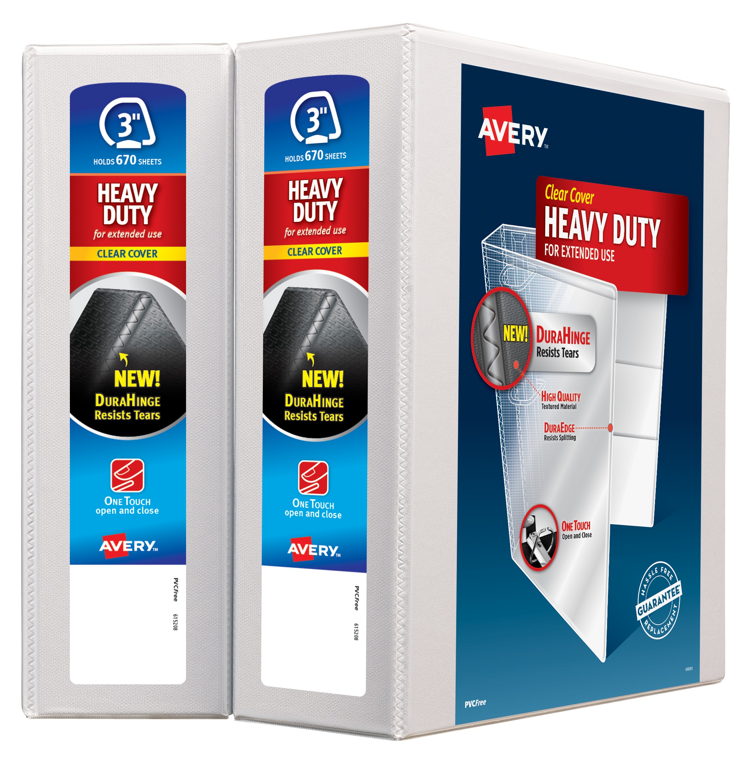 Avery® Heavy-Duty View Binder, 3" One Touch Slant Rings, 635-Sheet ...