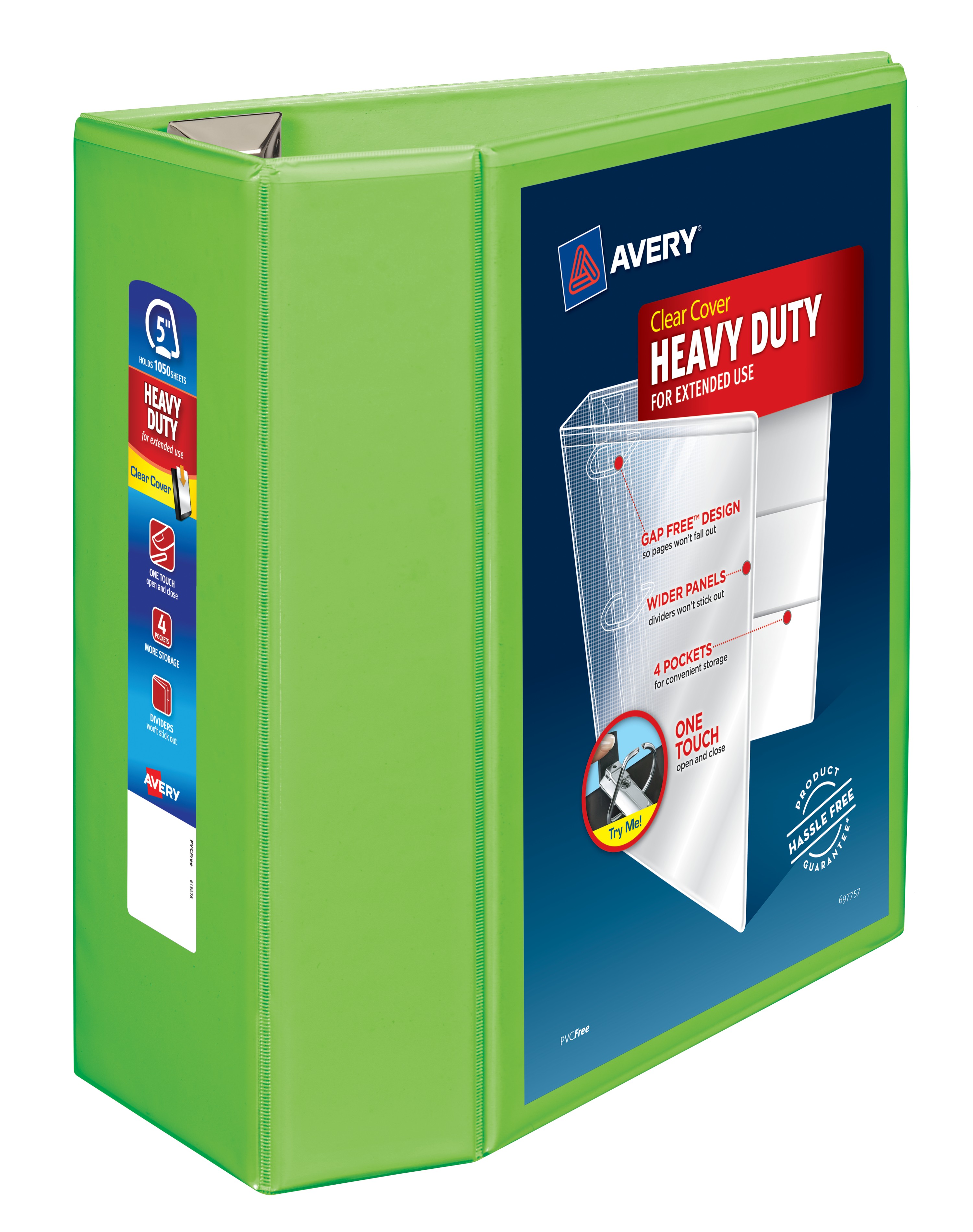 Avery® Heavy-Duty View 3 Ring Binder, 5" One Touch EZD® Rings, 2.3/4.8 ...