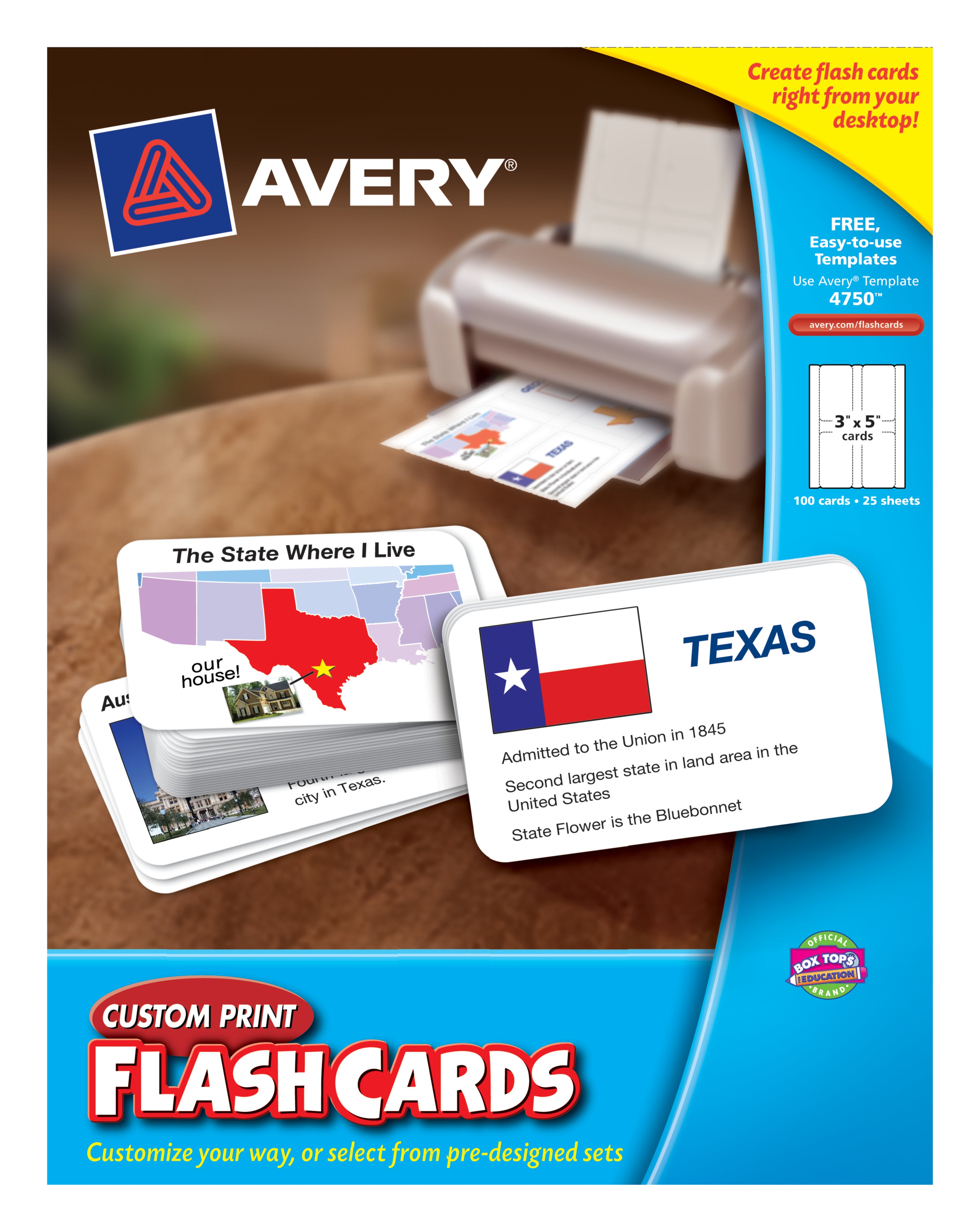 Avery Custom Print Flash Cards 100 Cards (4750) | Avery.com