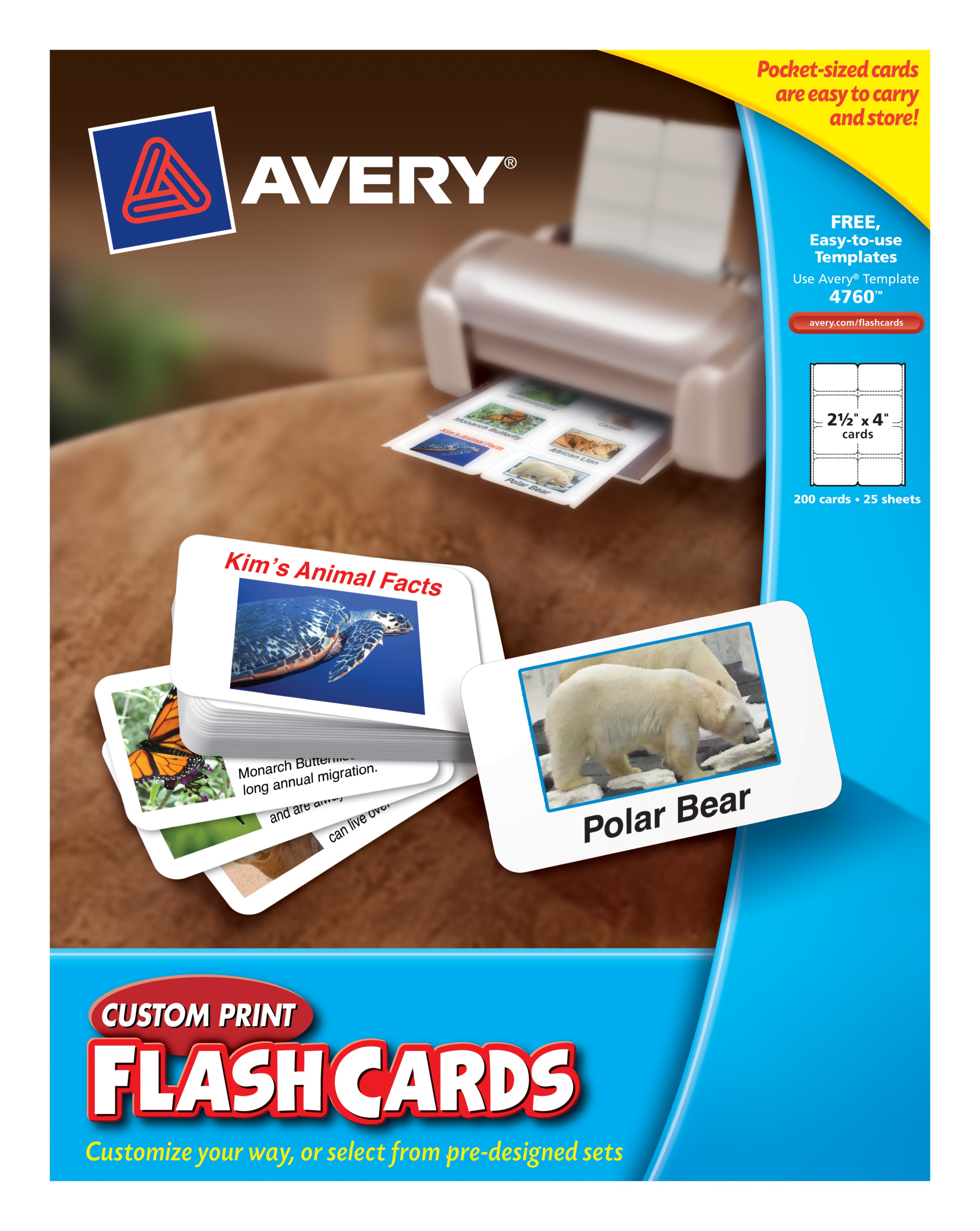 Avery Custom Print Flash Cards 200 Cards (4760) | Avery.com