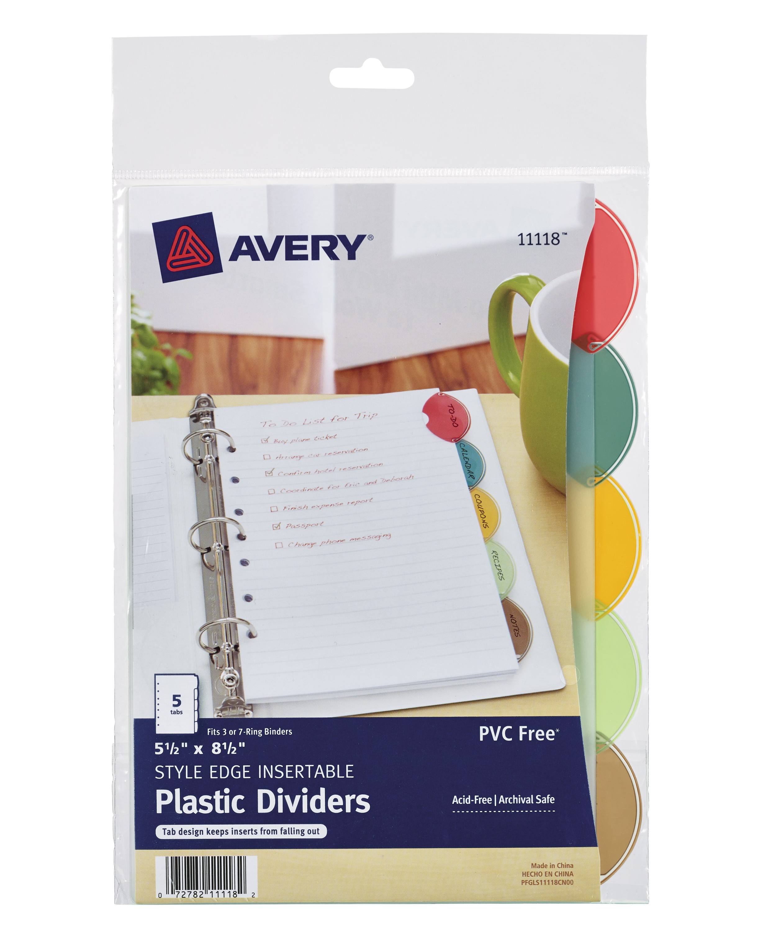 Avery® Insertable Style Edge Plastic Mini Dividers, 5-1/2" x 8-1/2", 5 ...